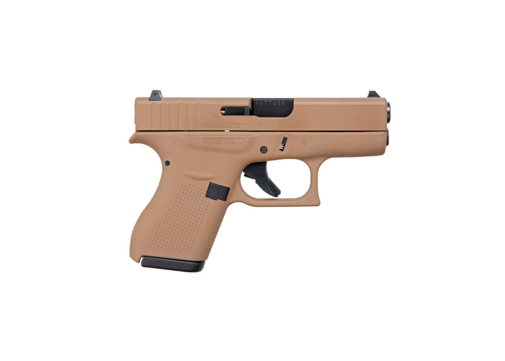 Glock G42 380 Auto 3.26'' 6-Rd Davidson's Dark Earth Pistol - Palm ...